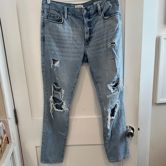 Frame Denim | Jeans | Frame Denim Light Blue Distressed Jeans | Poshmark